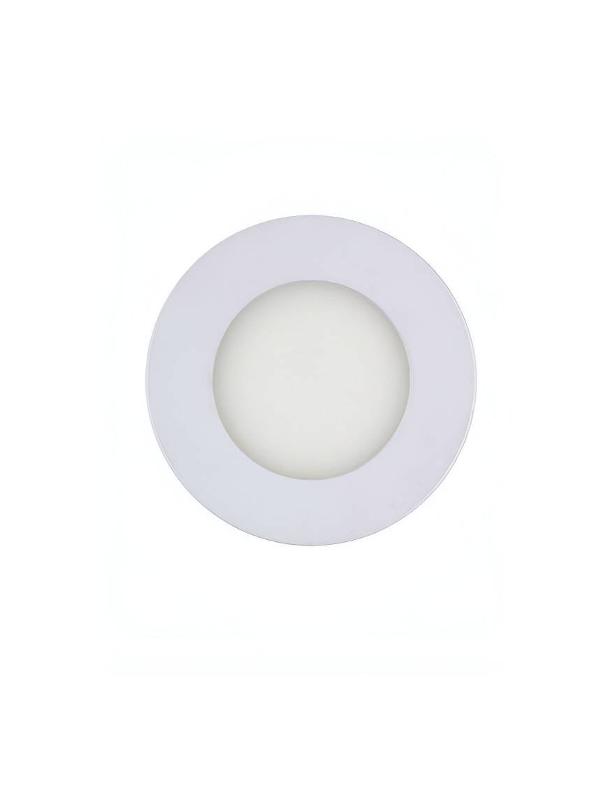 Plafon LED Embutir Redondo 3w Branco Quente - BrilhoLux